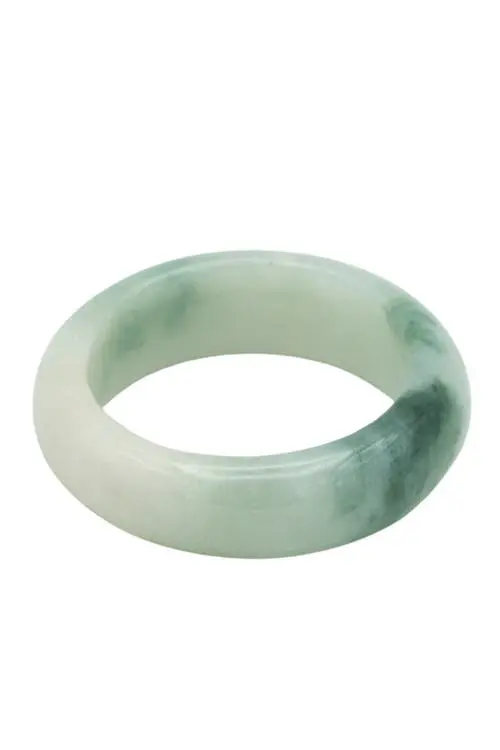 SEREE Koi Mottled Jade Ring - Green