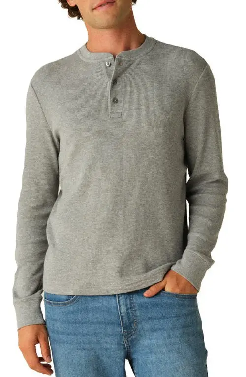 FAIR HARBOR Hudson Organic Cotton Blend Henley - Heather Grey