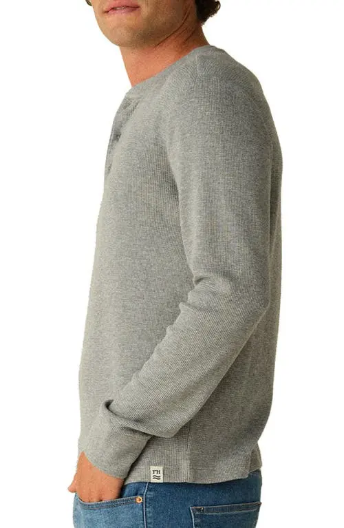 FAIR HARBOR Hudson Organic Cotton Blend Henley - Heather Grey