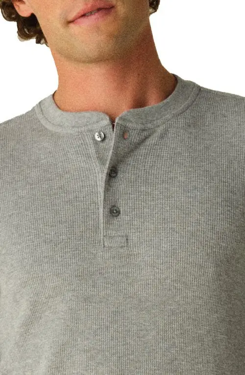 FAIR HARBOR Hudson Organic Cotton Blend Henley - Heather Grey