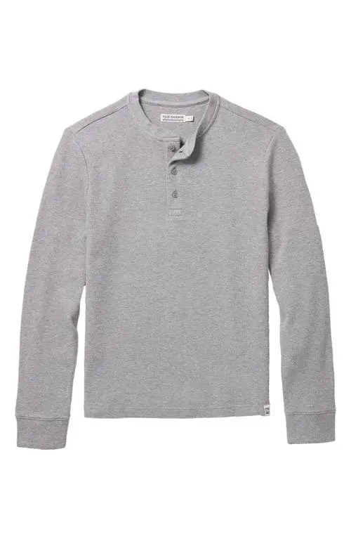 FAIR HARBOR Hudson Organic Cotton Blend Henley - Heather Grey