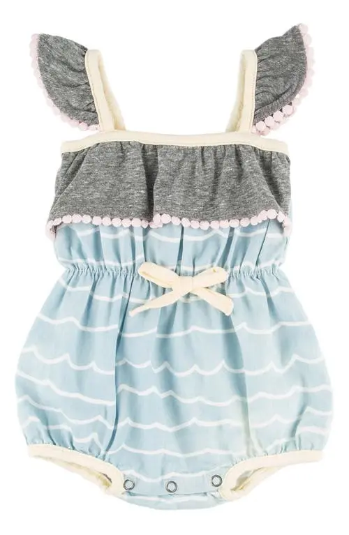 MIKI MIETTE Willow Stripe Tank Cotton Bubble Romper - Key West