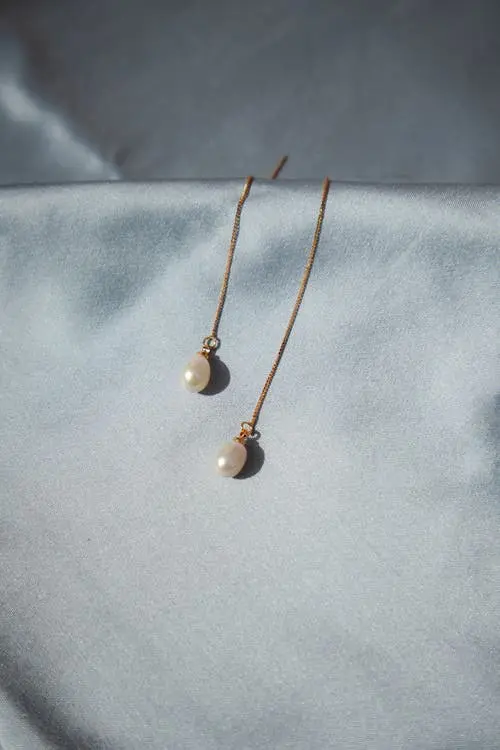 SEREE Lilith Pearl Thread Earrings