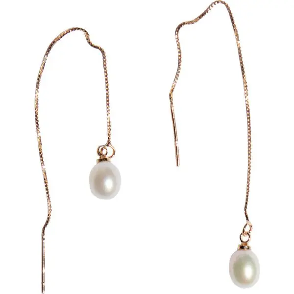 SEREE Lilith Pearl Thread Earrings - White