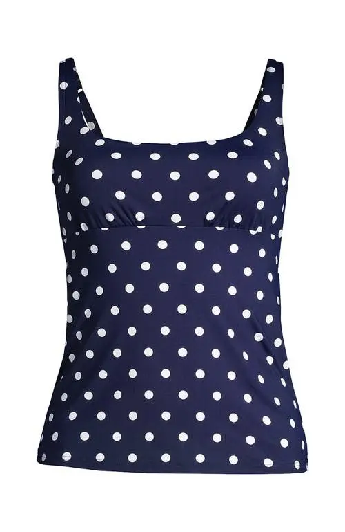 LANDS' END D-cup Square Neck Underwire Tankini Swimsuit Top