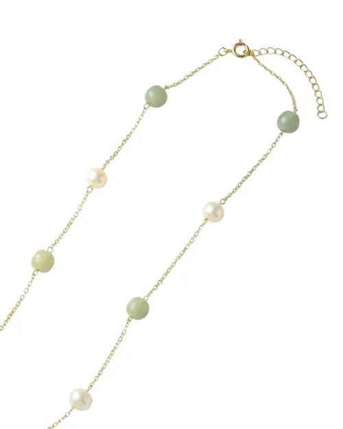 SEREE Olivia Jade Pearl Necklace - Light Green