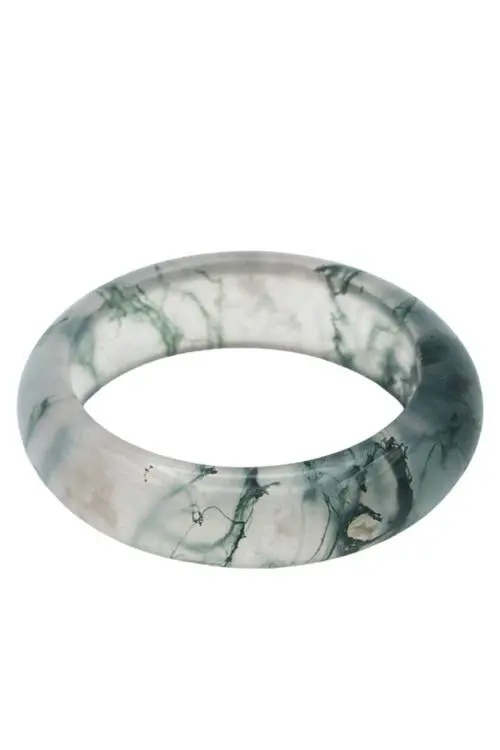 SEREE Seaweed Jade Stone Ring - Green