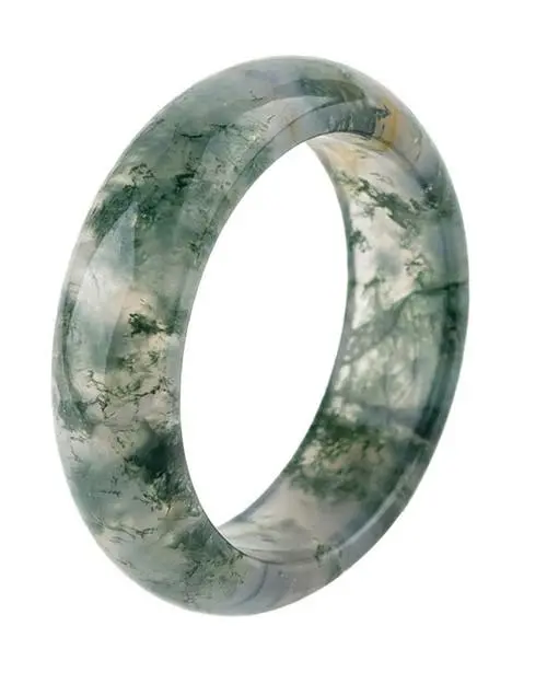 SEREE Seaweed Jade Stone Ring - Green