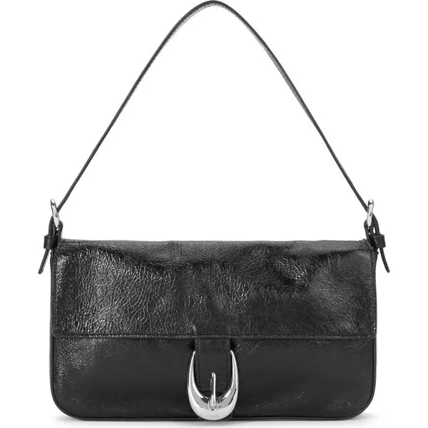 Staud Harlow Leather Shoulder Bag - Black