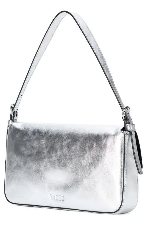 Staud Harlow Leather Shoulder Bag - Silver