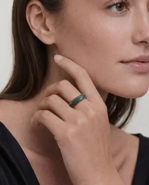 SEREE Jade Ring - Light Green