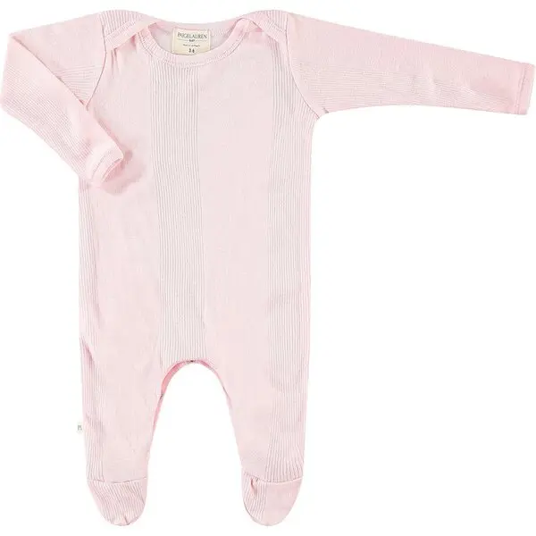 PAIGELAUREN Ribbed Cotton And Modal Footie - Light Pink