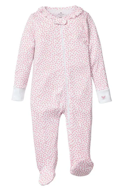 PETITE PLUME Sweethearts Cotton Footie Pajamas - Pink
