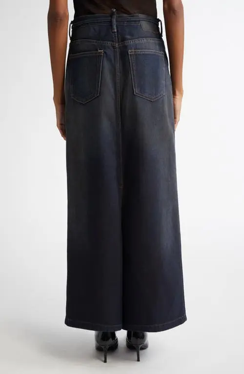 Acne Studios Talia Darkside Belted Denim Maxi Skirt