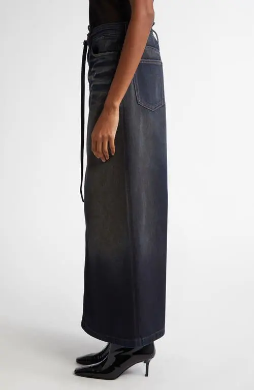 Acne Studios Talia Darkside Belted Denim Maxi Skirt