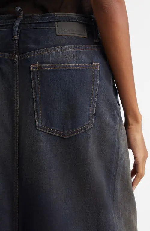 Acne Studios Talia Darkside Belted Denim Maxi Skirt