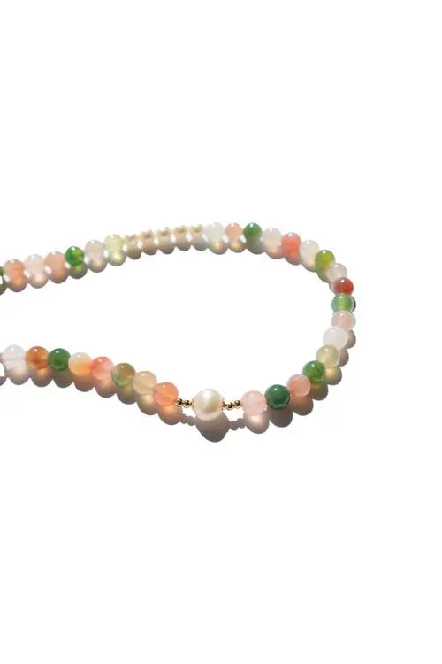 SEREE Summer Beaded Gemstone & Pearl Choker Necklace