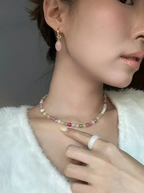 SEREE Summer Beaded Gemstone & Pearl Choker Necklace