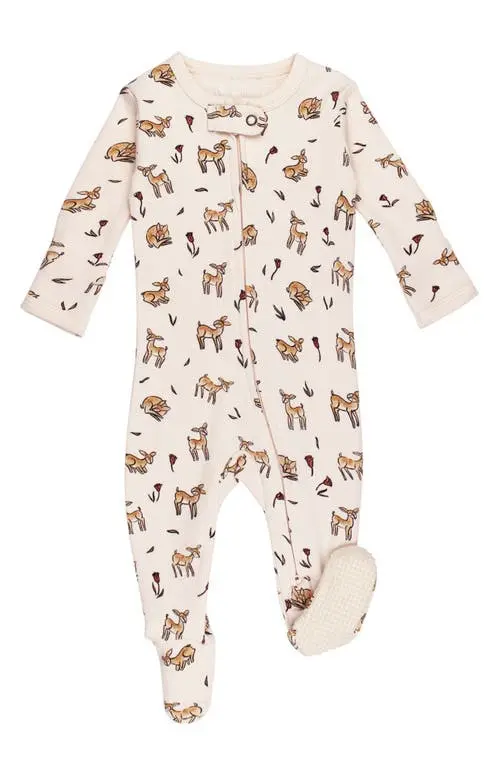 L'OVEDBABY Organic Cotton Zip Footie - Doe-a-deer