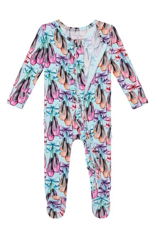 POSH PEANUT Irina Ruffled Fitted Zip Footie Pajamas
