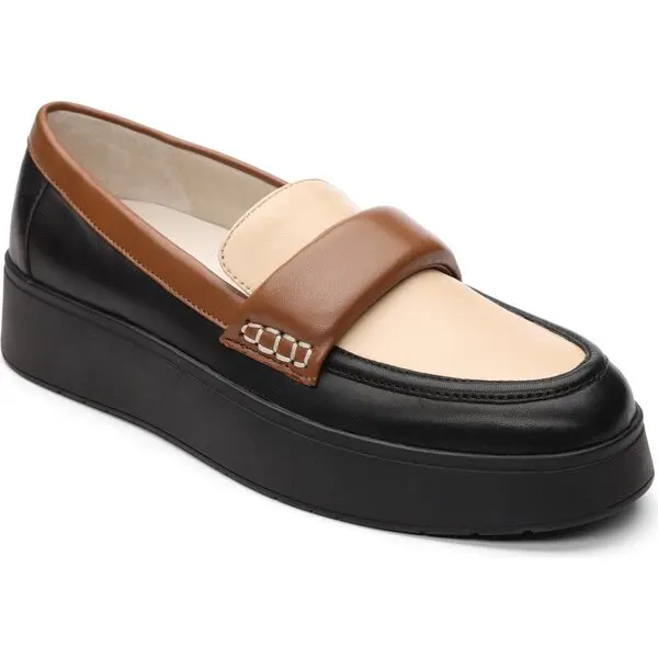 Sanctuary Peacemaker Platform Loafer - Black/ Oatmilk/ Spice