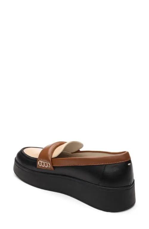 Sanctuary Peacemaker Platform Loafer - Black/ Oatmilk/ Spice