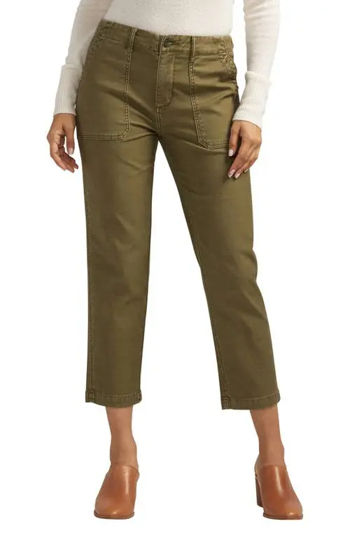 Jag Jules Crop Utility Pants - Moss