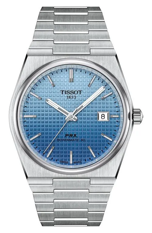 TISSOT Prx Gts Powermatic 80 Bracelet Watch - Ice Blue / Gradient