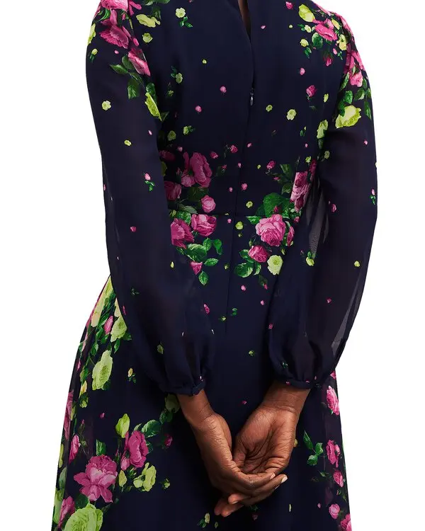 HOBBS LONDON Eva Floral Print Silk Midi Dress