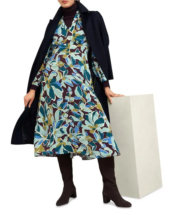 HOBBS LONDON Lea Printed Midi Dress