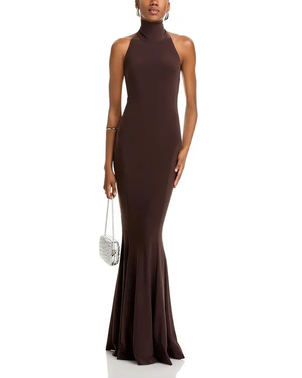 Norma Kamali Turtleneck Halter Gown