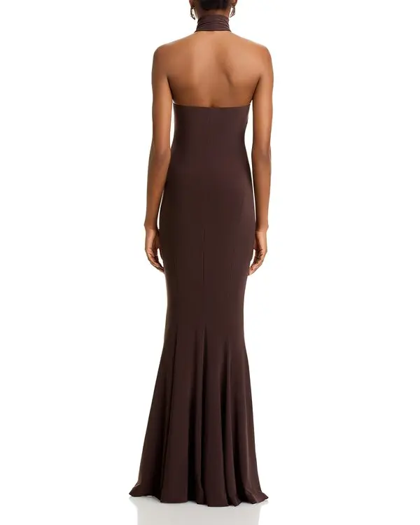 Norma Kamali Turtleneck Halter Gown