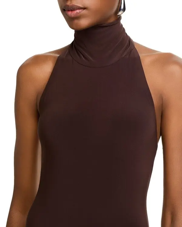 Norma Kamali Turtleneck Halter Gown