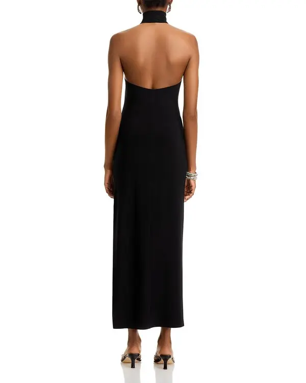 Norma Kamali Side Slit Halter Gown - Black