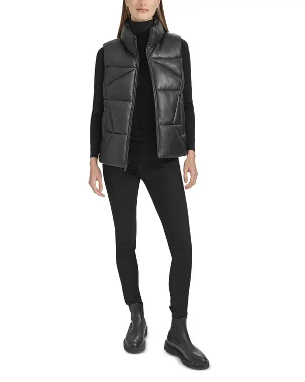 Marc New York Faux Leather Puffer Vest