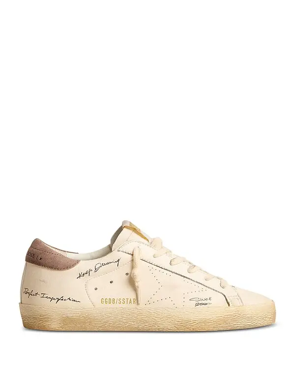 GOLDEN GOOSE Super Star Almond Toe Doodle Sneakers - White/cinder