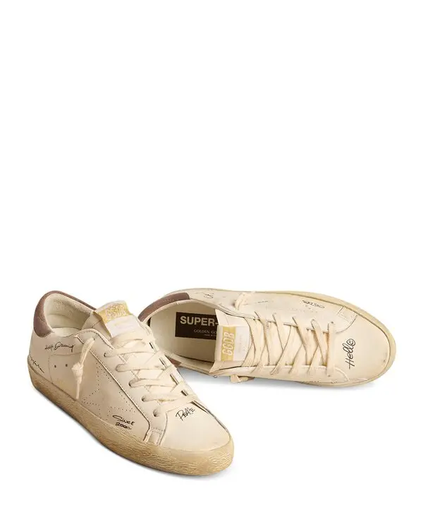 GOLDEN GOOSE Super Star Almond Toe Doodle Sneakers - White/cinder