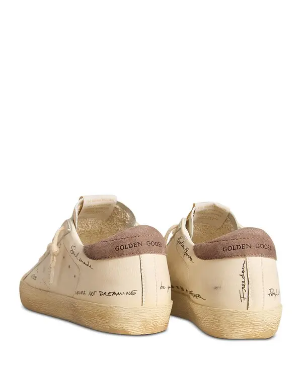 GOLDEN GOOSE Super Star Almond Toe Doodle Sneakers - White/cinder