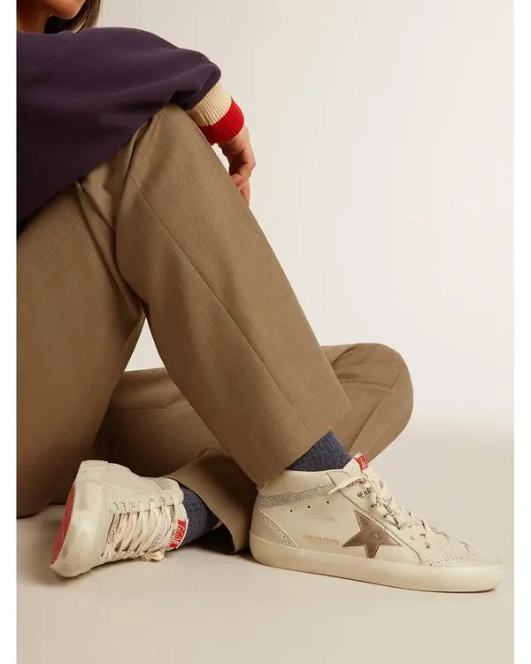 GOLDEN GOOSE Mid Star Sneakers - White/silver/ice