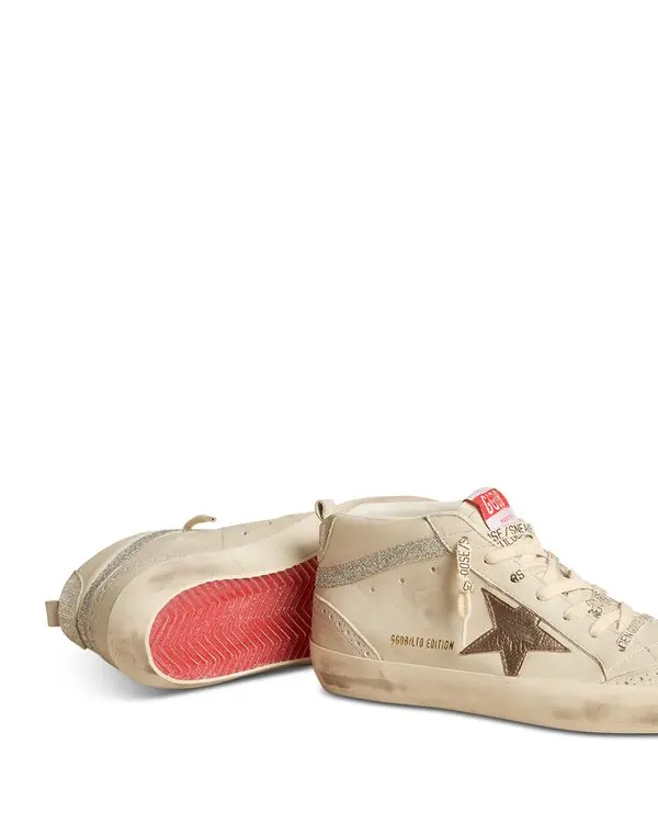 GOLDEN GOOSE Mid Star Sneakers - White/silver/ice