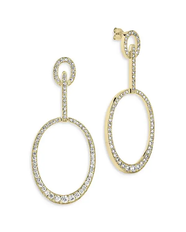 Sterling Forever Tory Oval Drop Earrings - Gold