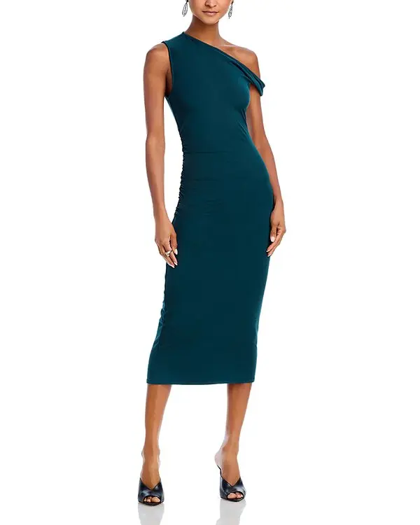 fore asymmetrical dress Flower detail asymmetrical ruffled dress in Black for Women