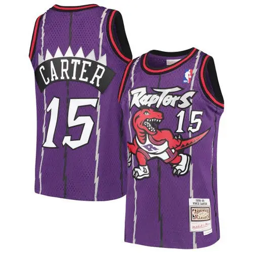 Mitchell & Ness Youth Vince Carter Toronto Raptors 1998/99 Hardwood Classics Swingman Throwback Jersey - Purple