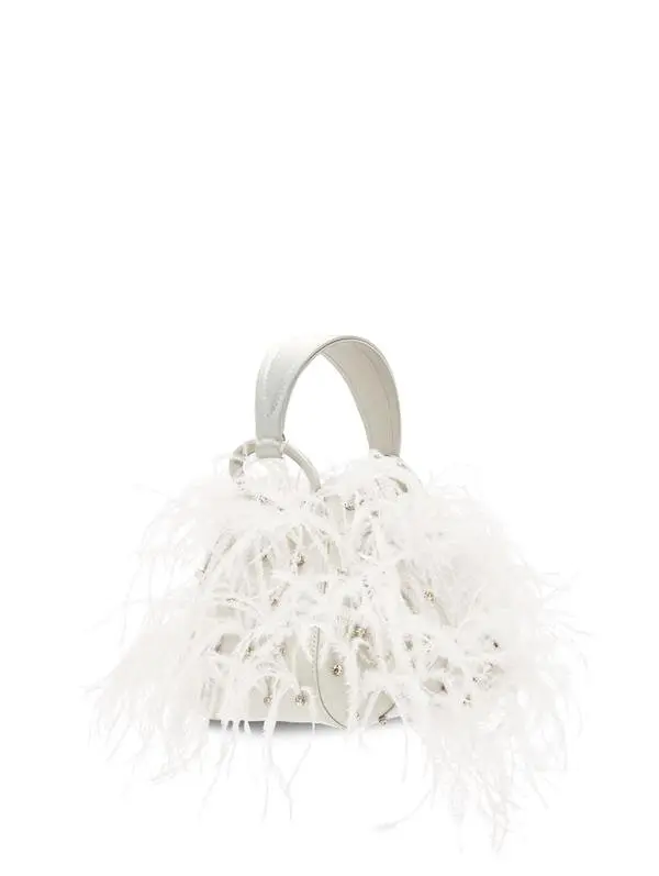 Oscar De La Renta Nano Ostrich Feather O Handle Bag