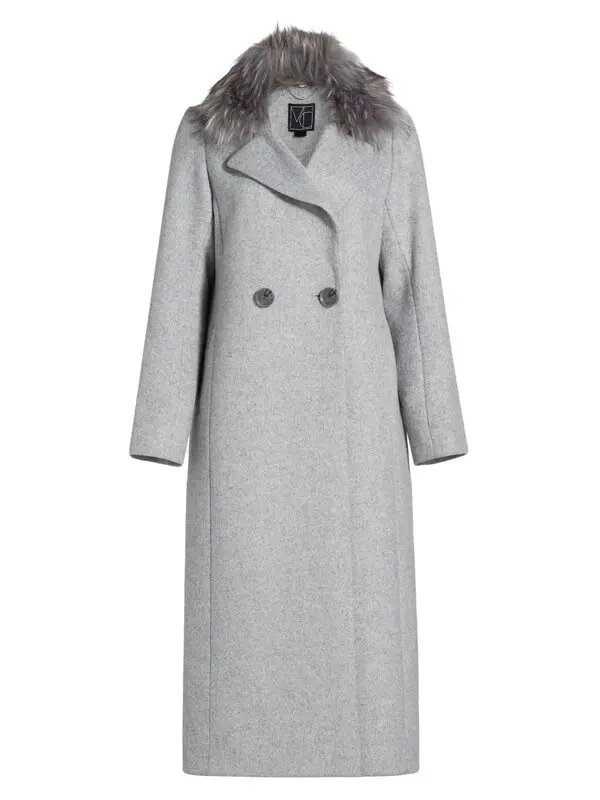 MERCER COLLECTIVE Madison Faux Fur-collar Maxi Wool Coat