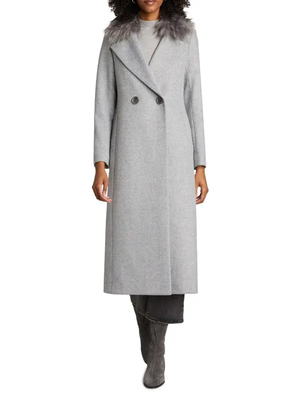 MERCER COLLECTIVE Madison Faux Fur-collar Maxi Wool Coat