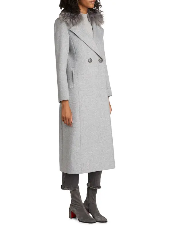 MERCER COLLECTIVE Madison Faux Fur-collar Maxi Wool Coat