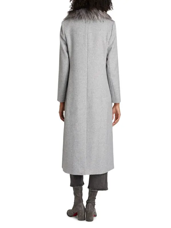 MERCER COLLECTIVE Madison Faux Fur-collar Maxi Wool Coat