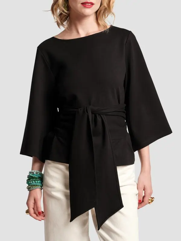 FRANCES VALENTINE Whitney Wrap Tie-waist Top