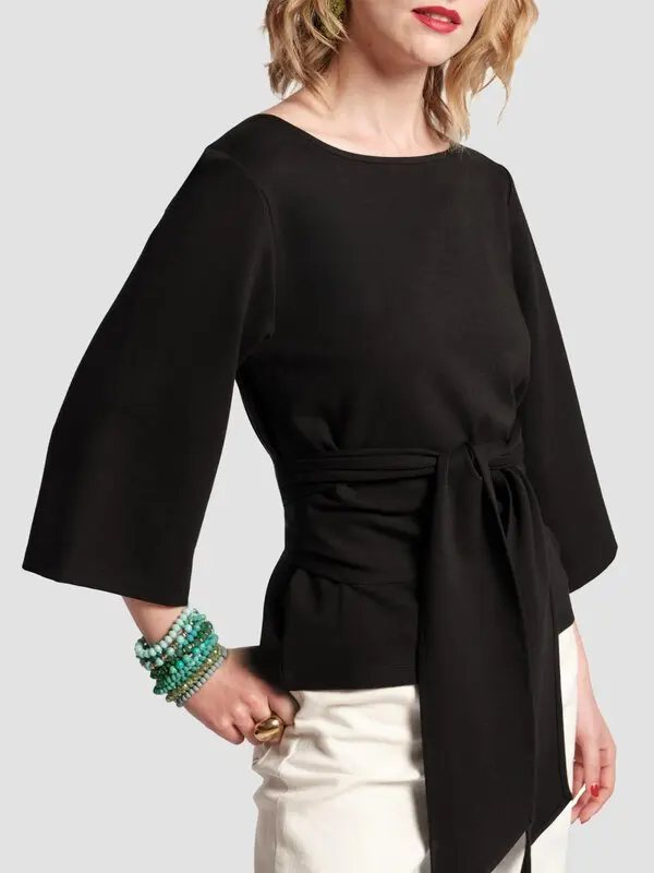 FRANCES VALENTINE Whitney Wrap Tie-waist Top